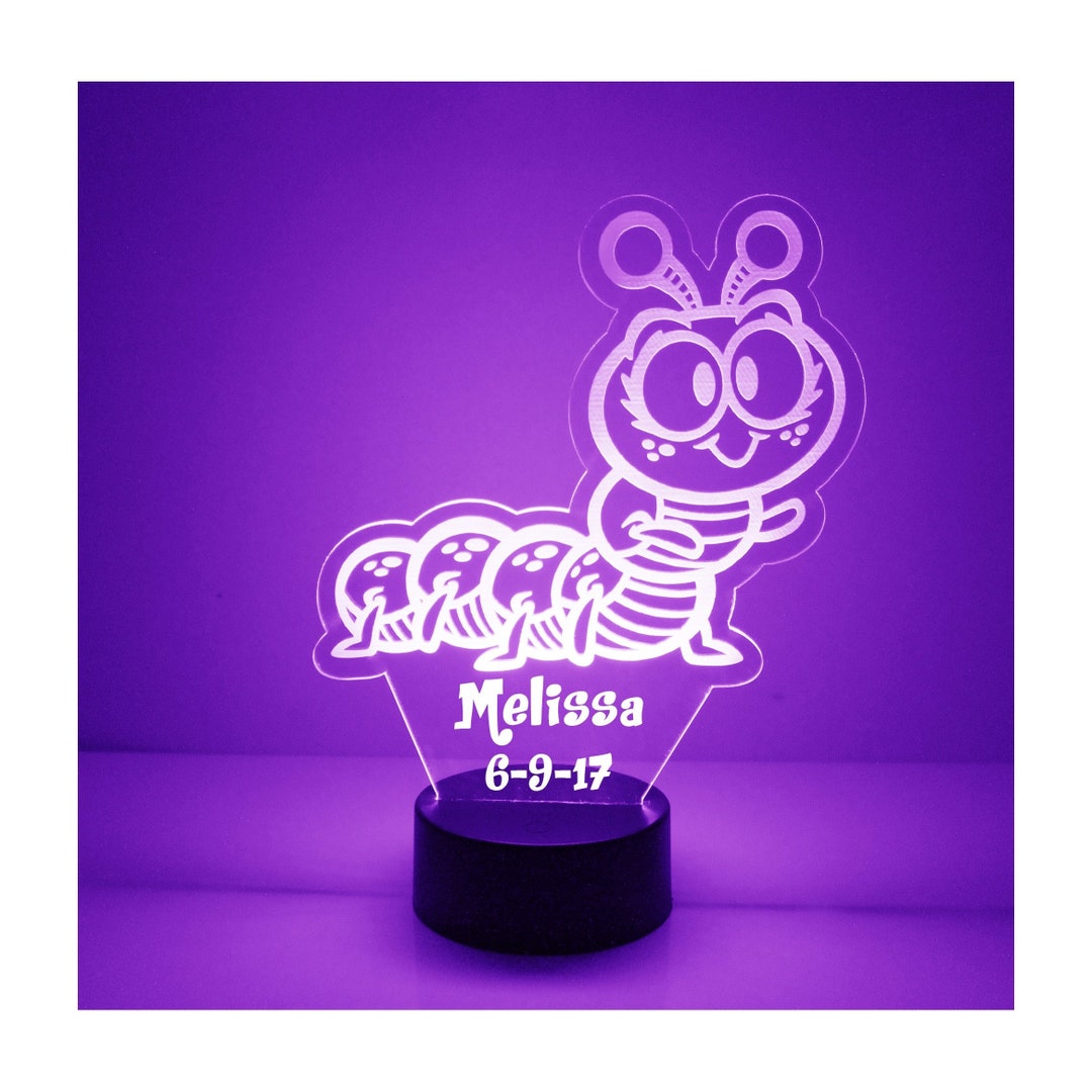 Personalized Caterpillar LED Night Light, 16 Color Remote Control Lamp ...