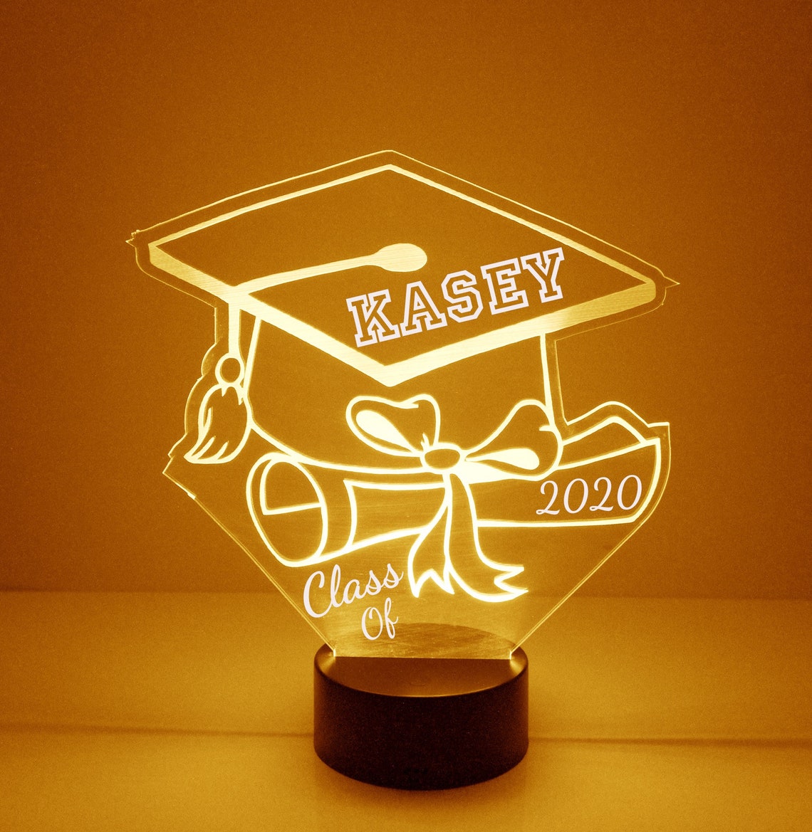 Graduation Cap Light Up, Personalized Gift, 16 Color LED Night Light ...