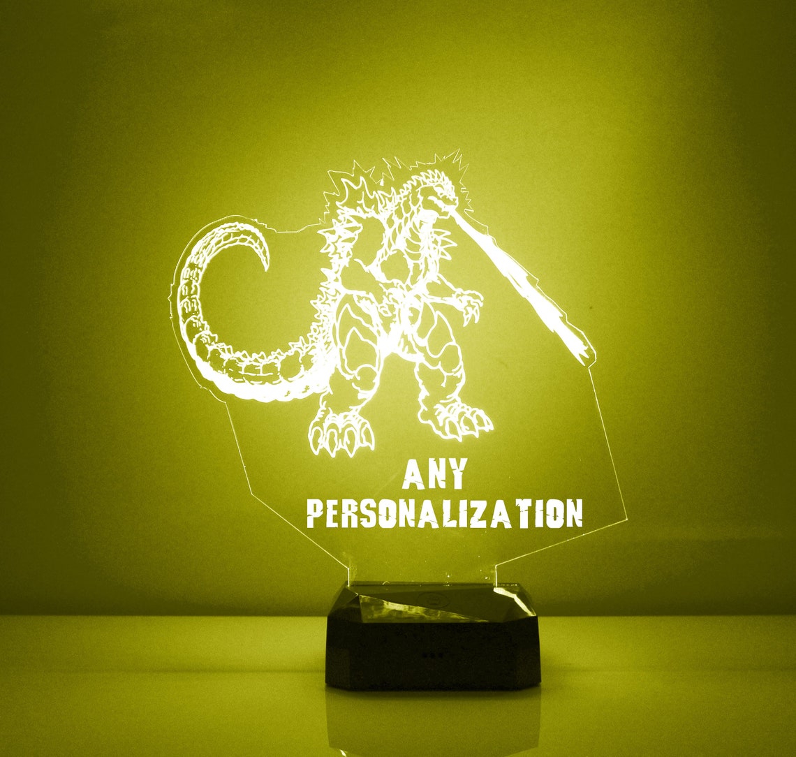 Handmade Godzilla Light Up, Personalized Gift, 16 Color LED Night Light ...