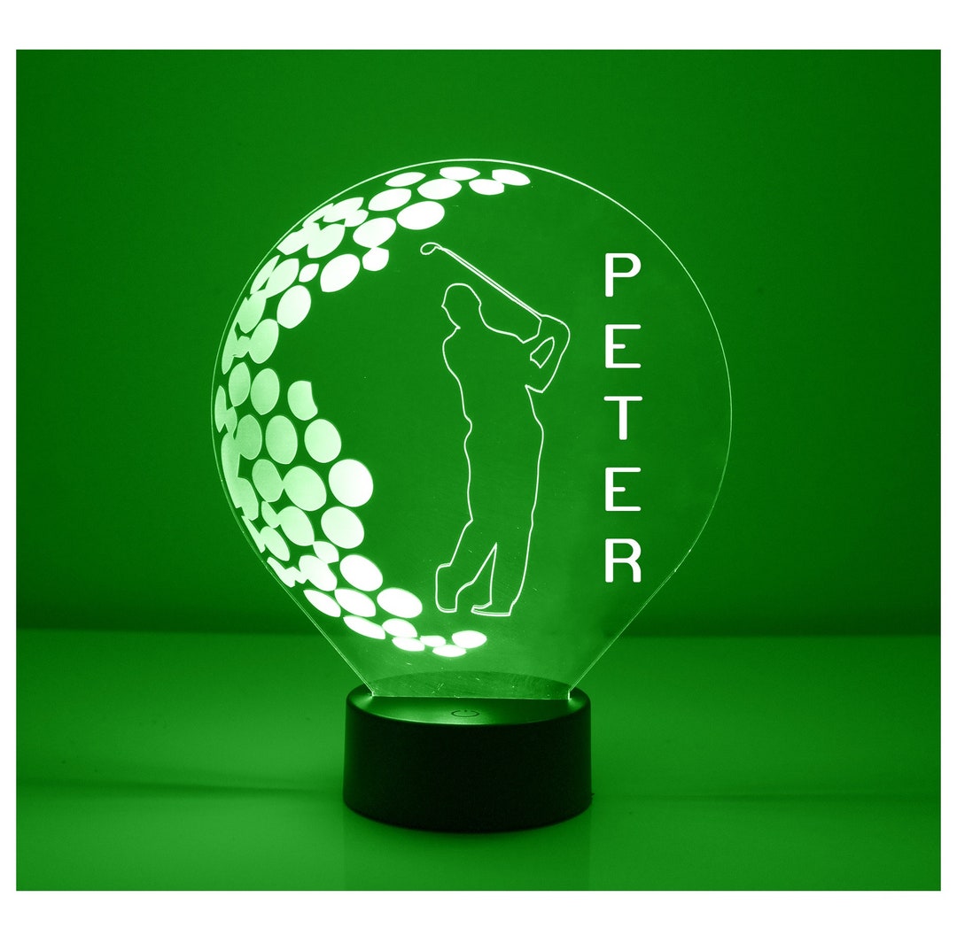 Golf Ball Light Up, Personalized Gift, 16 Color LED Night Light Lamp ...
