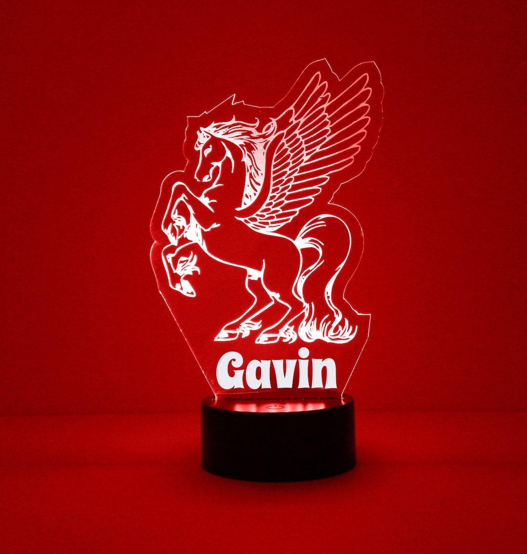 Pegasus Light Up, Personalized Kid's Gift, 16 Color LED Night Light ...