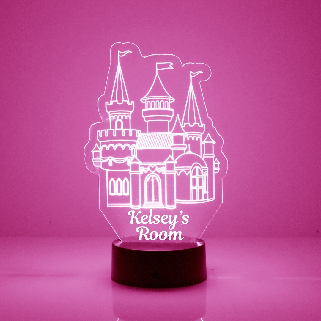 Princess Castle Light Up, Personalized Gift, 16 Color LED Night Light ...