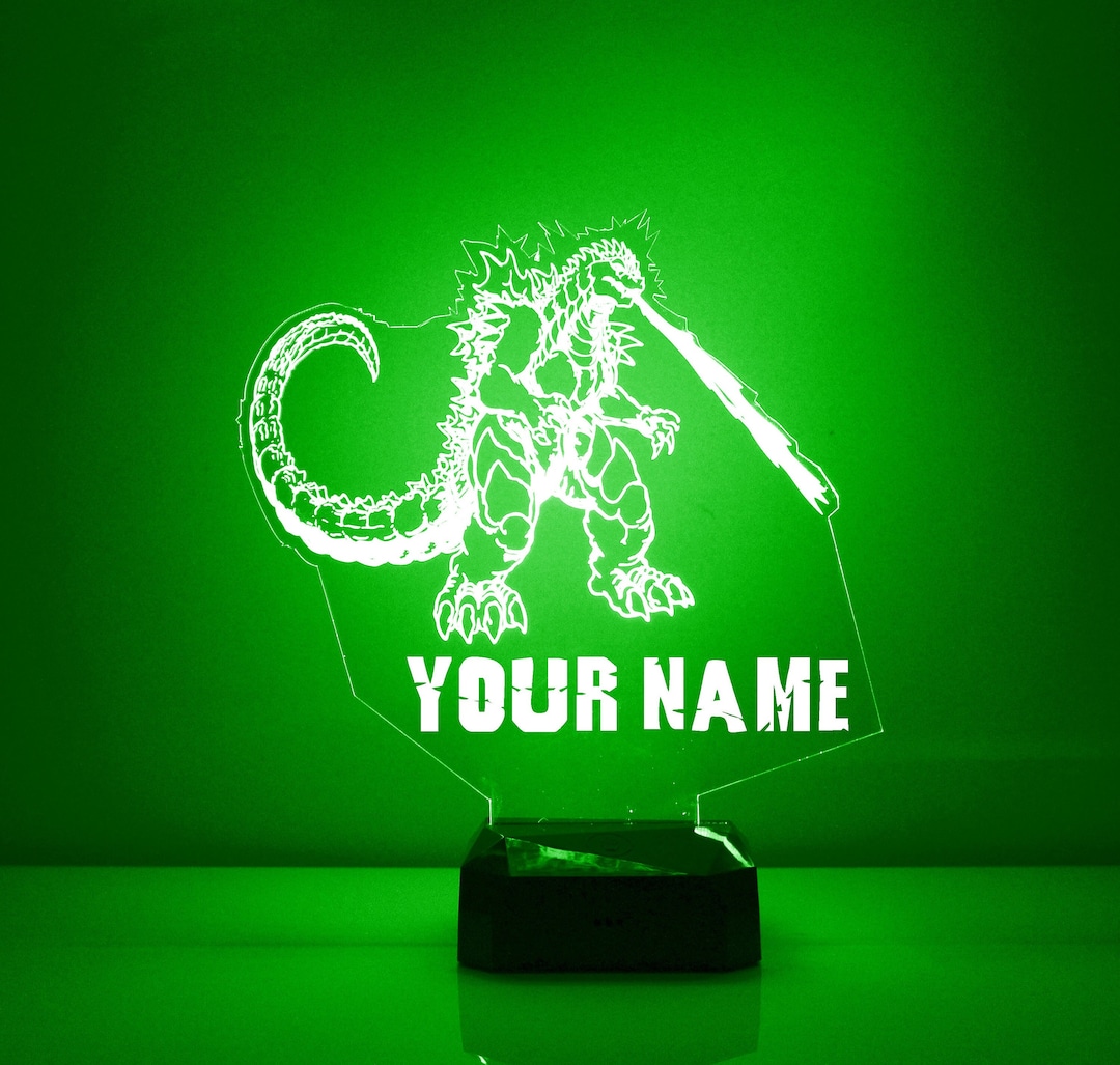 Handmade Godzilla Light Up, Personalized Gift, 16 Color LED Night Light ...