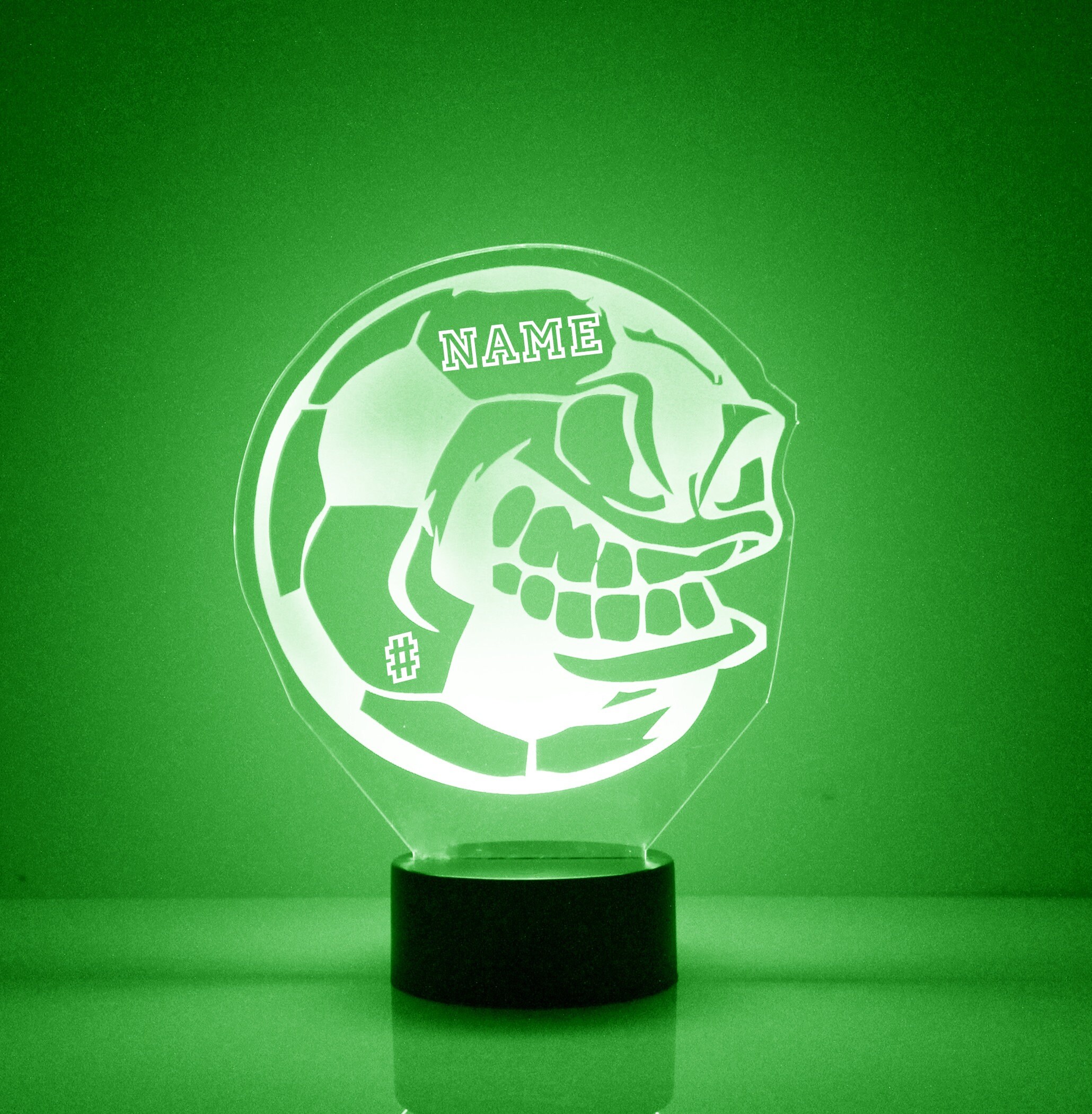 Soccer Ball Light up Art, Personalized Gift, 16 Color LED Kid's Room ...