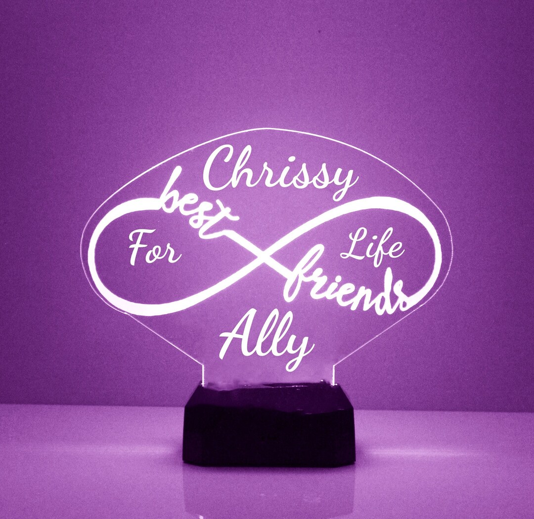 BFF, Best Friends Light Up, Personalized Gift, 16 Color LED Night Light ...