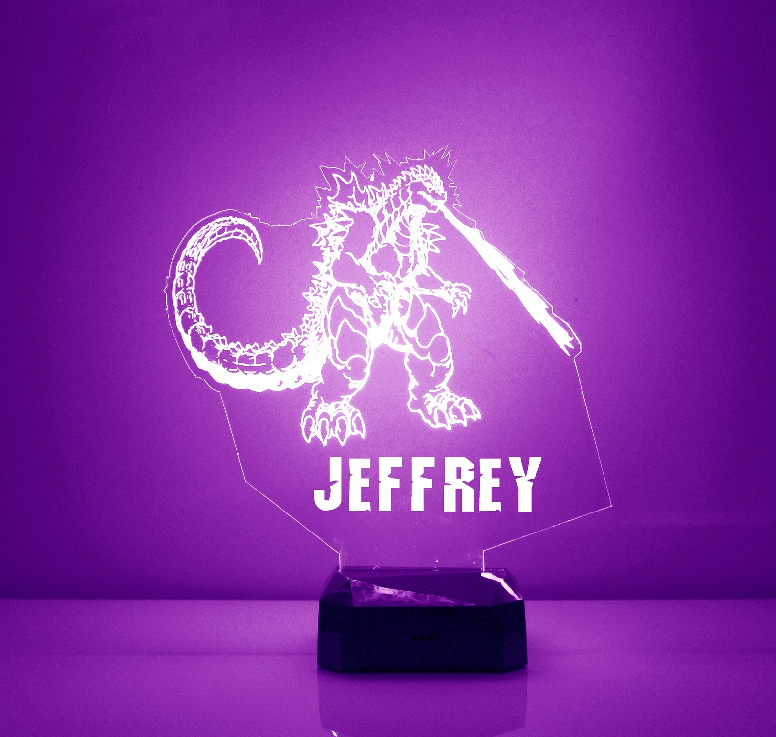 Handmade Godzilla Light Up, Personalized Gift, 16 Color LED Night Light ...