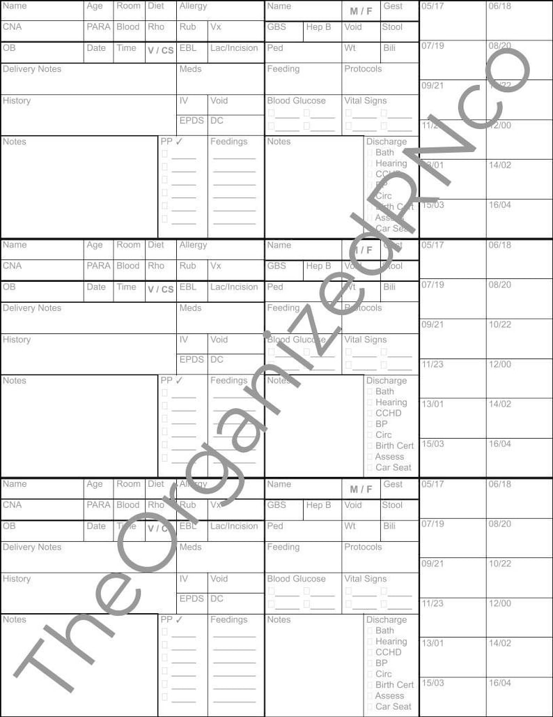 The Postpartum Report Sheet - Etsy