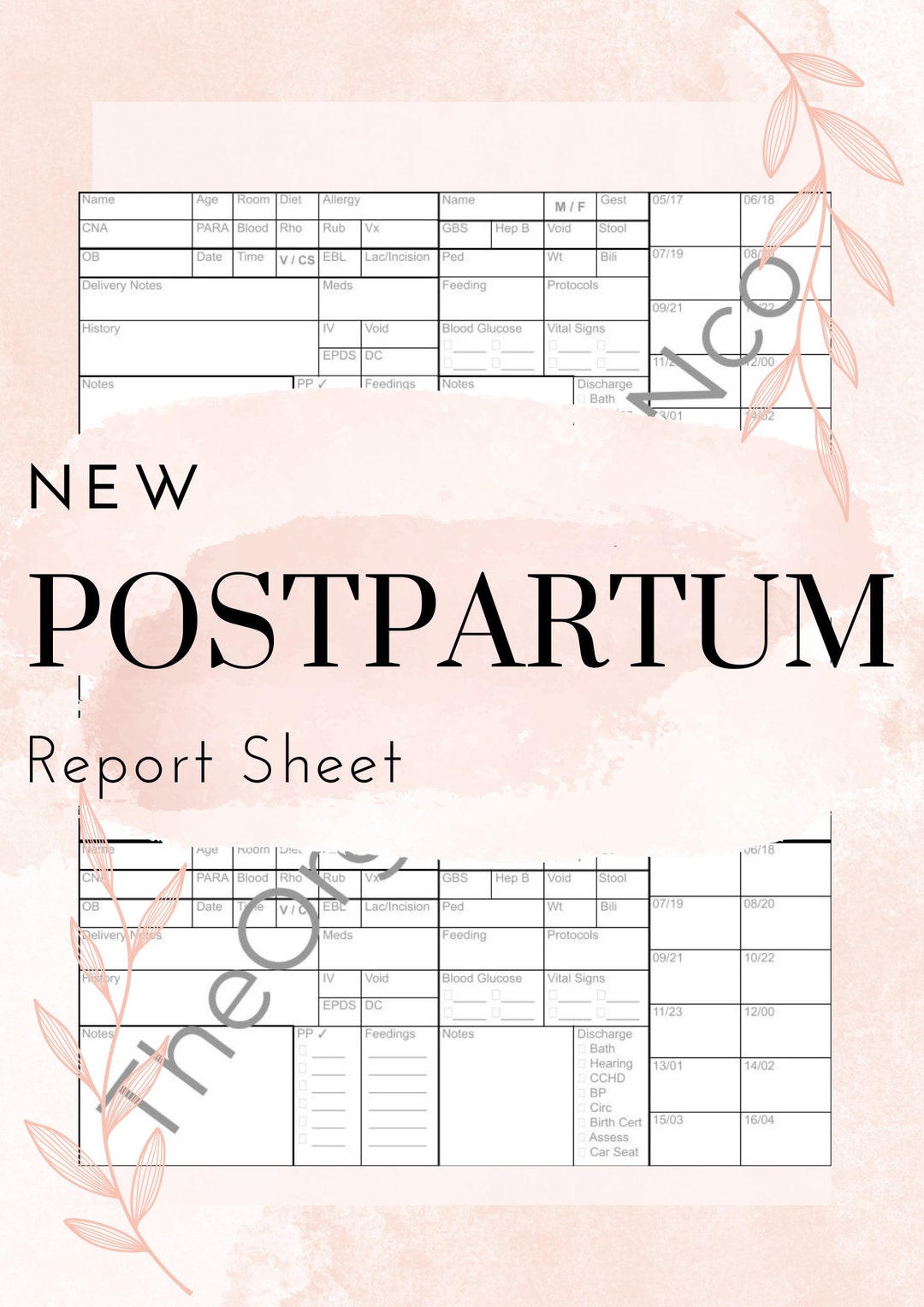 The Postpartum Report Sheet - Etsy
