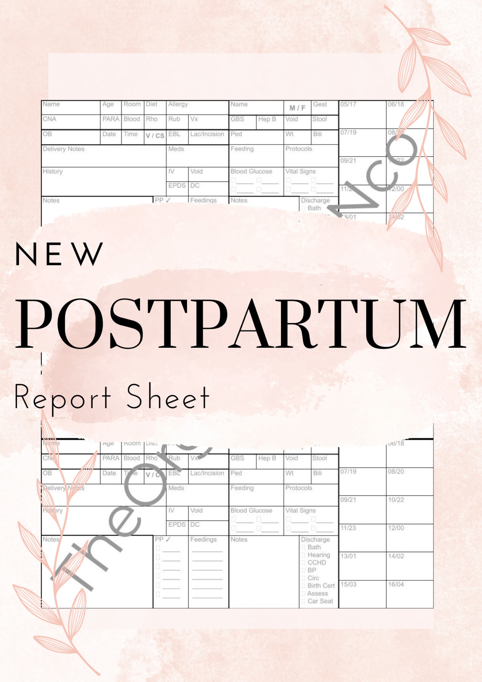 The Postpartum Report Sheet - Etsy