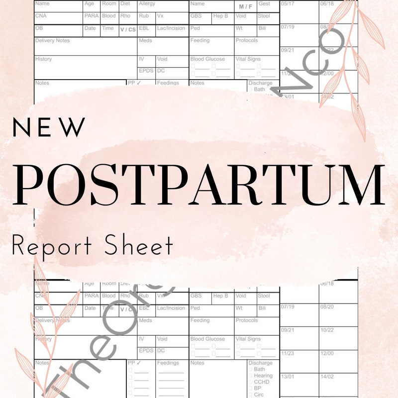 Postpartum Nurse Report - Etsy