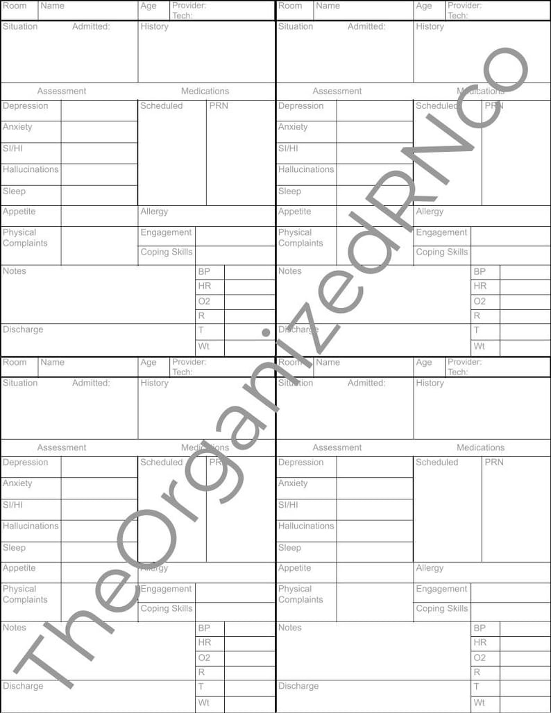 The Behavioral Health Report Sheet - Etsy