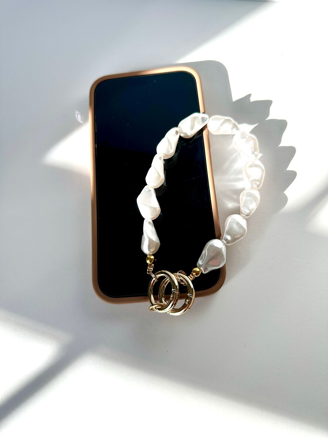 Pearl Phone Strap,pearl Beaded Phone Chain, Phone Wrist Holder, Zosia ...
