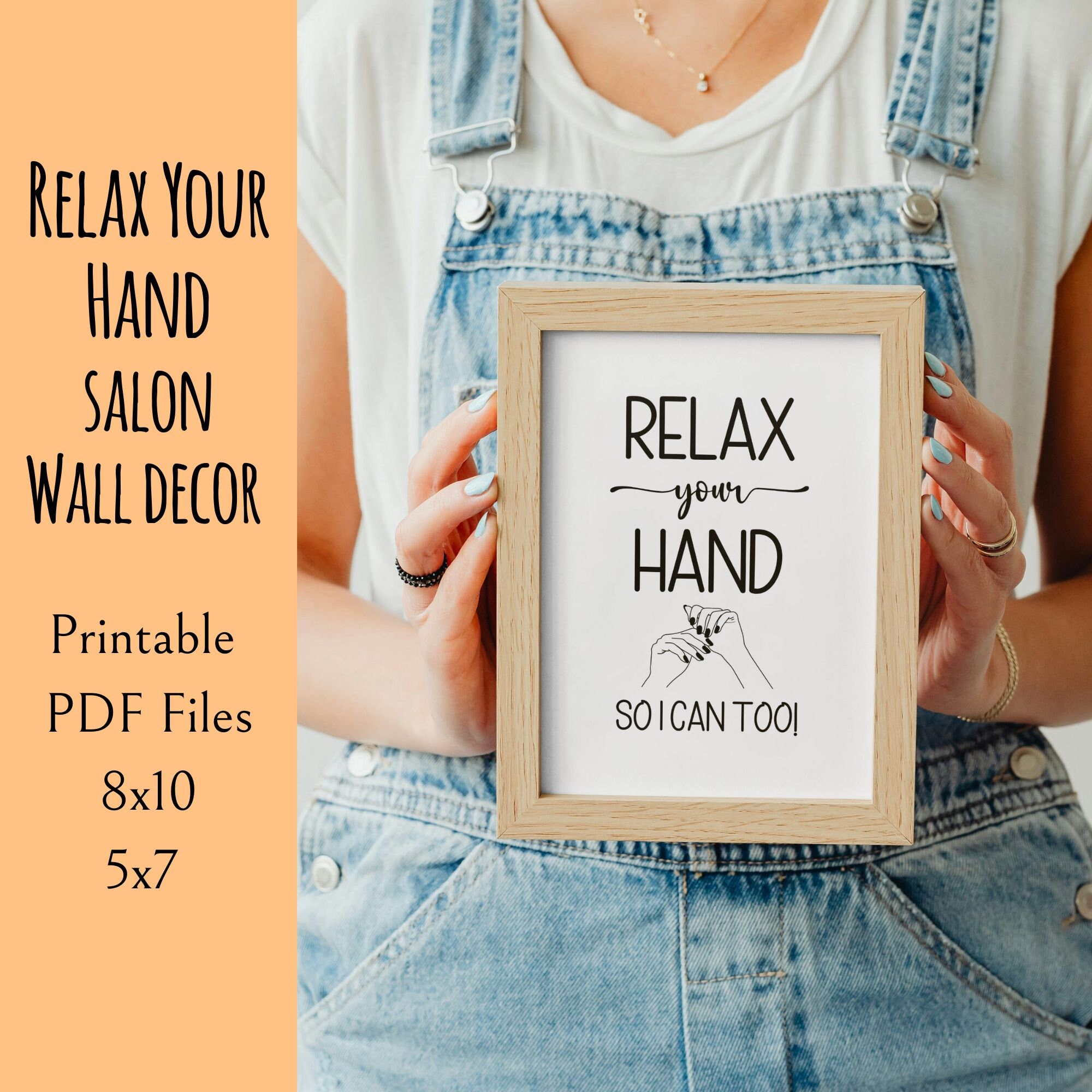 Relax Your Hand Artwork for Nail Salon Decor and Nail Tech Gift Art - Etsy
