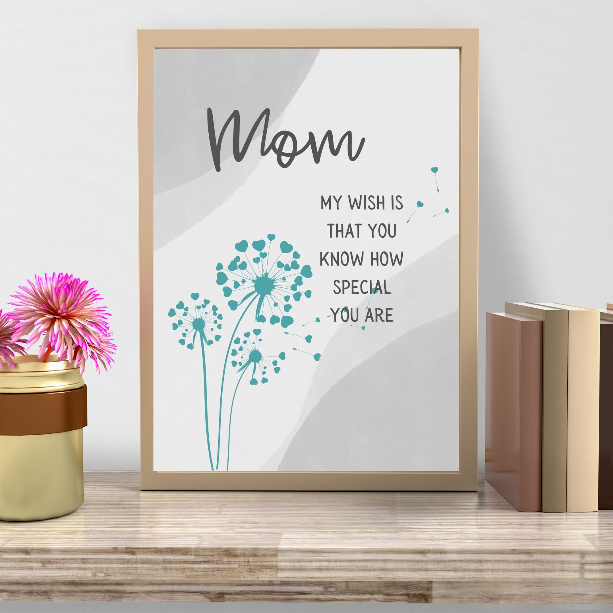 Mom Dandelion Wish Wall Art for Mother's Day Gift Idea - Etsy
