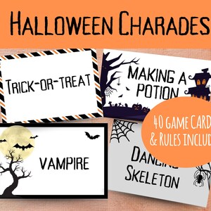 Printable Halloween Charades Game for Kids and Adults 40 Word Cues - Etsy