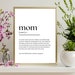 MOM Definition Poster Printable Gift for Mother's Day Gift Idea for A ...