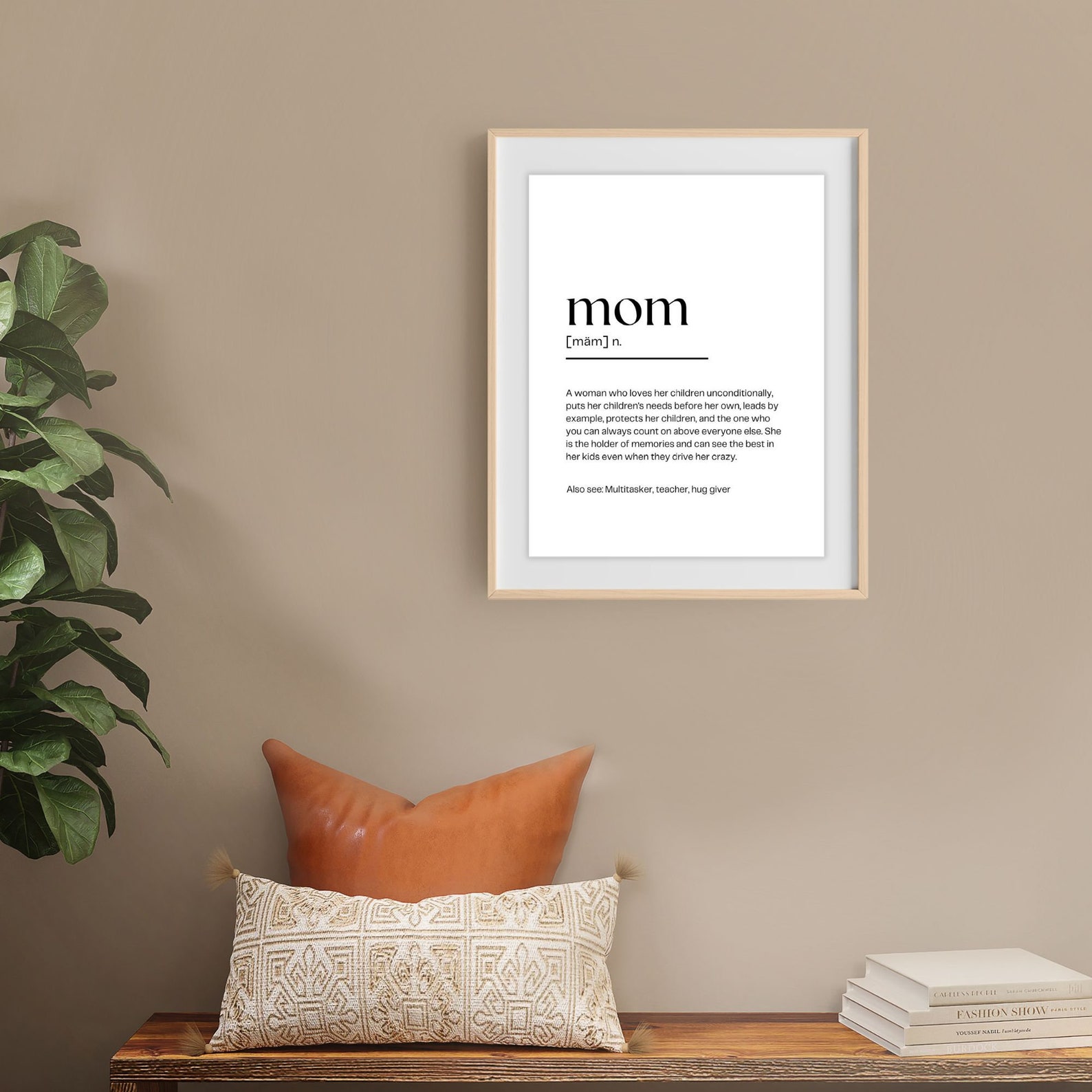 MOM Definition Poster Printable Gift for Mother's Day Gift Idea for A ...