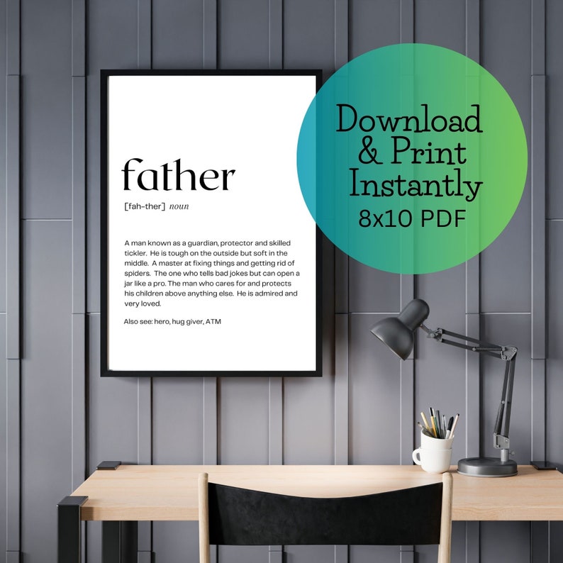 Father Definition Poster Printable Gift for Father's Day - Etsy