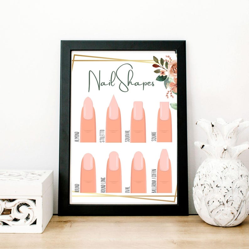 Printable Nail Shapes Guide: Digital Wall Art for Salons & Technicians ...