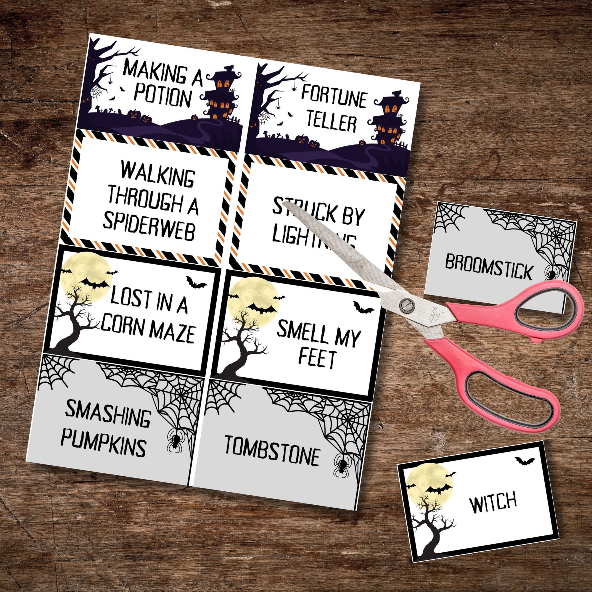 Printable Halloween Charades Game for Kids and Adults Download and ...