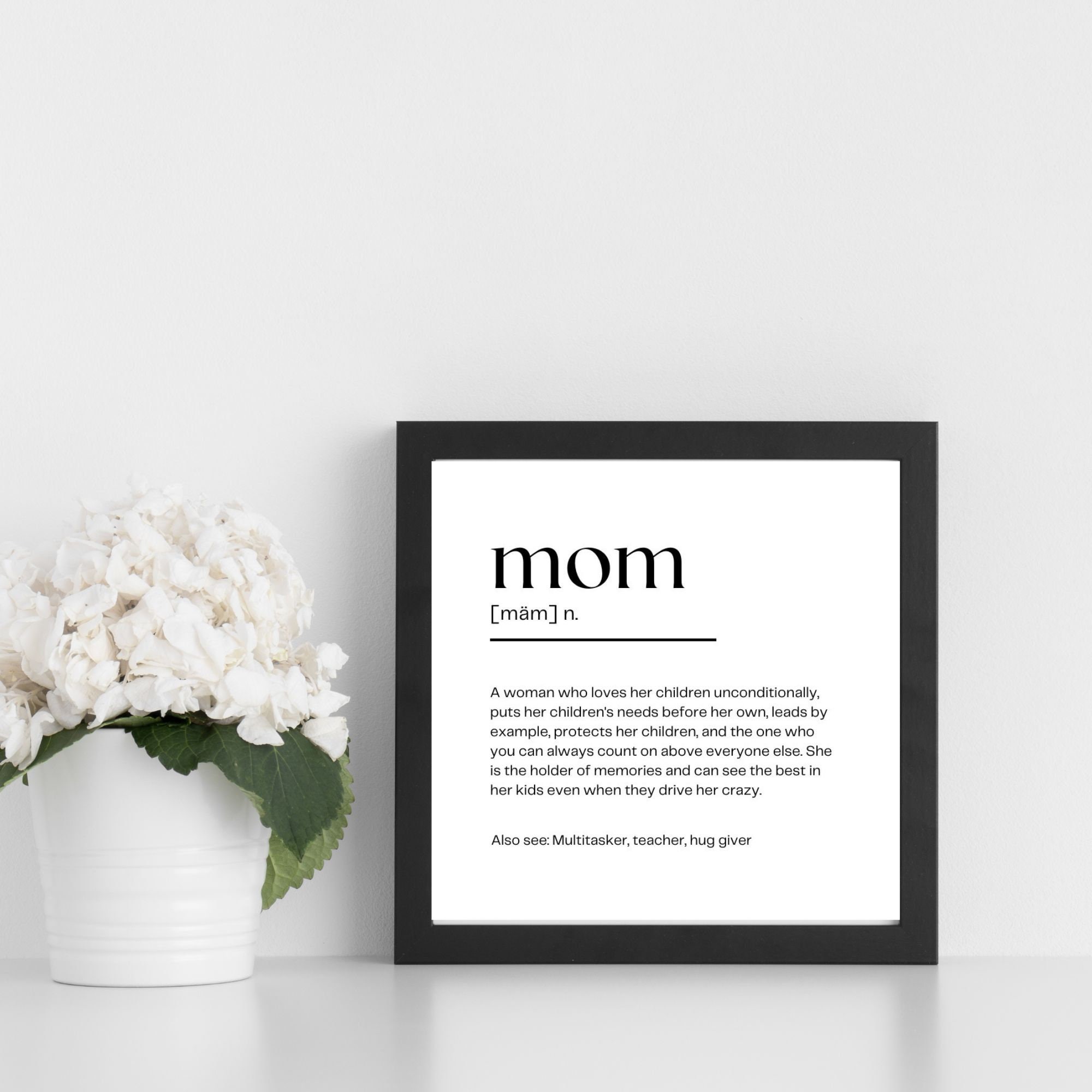 MOM Definition Poster Printable Gift for Mother's Day Gift Idea for A ...