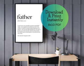 Dad Definition Poster Printable Gift for Father's Day Gift Idea for A ...