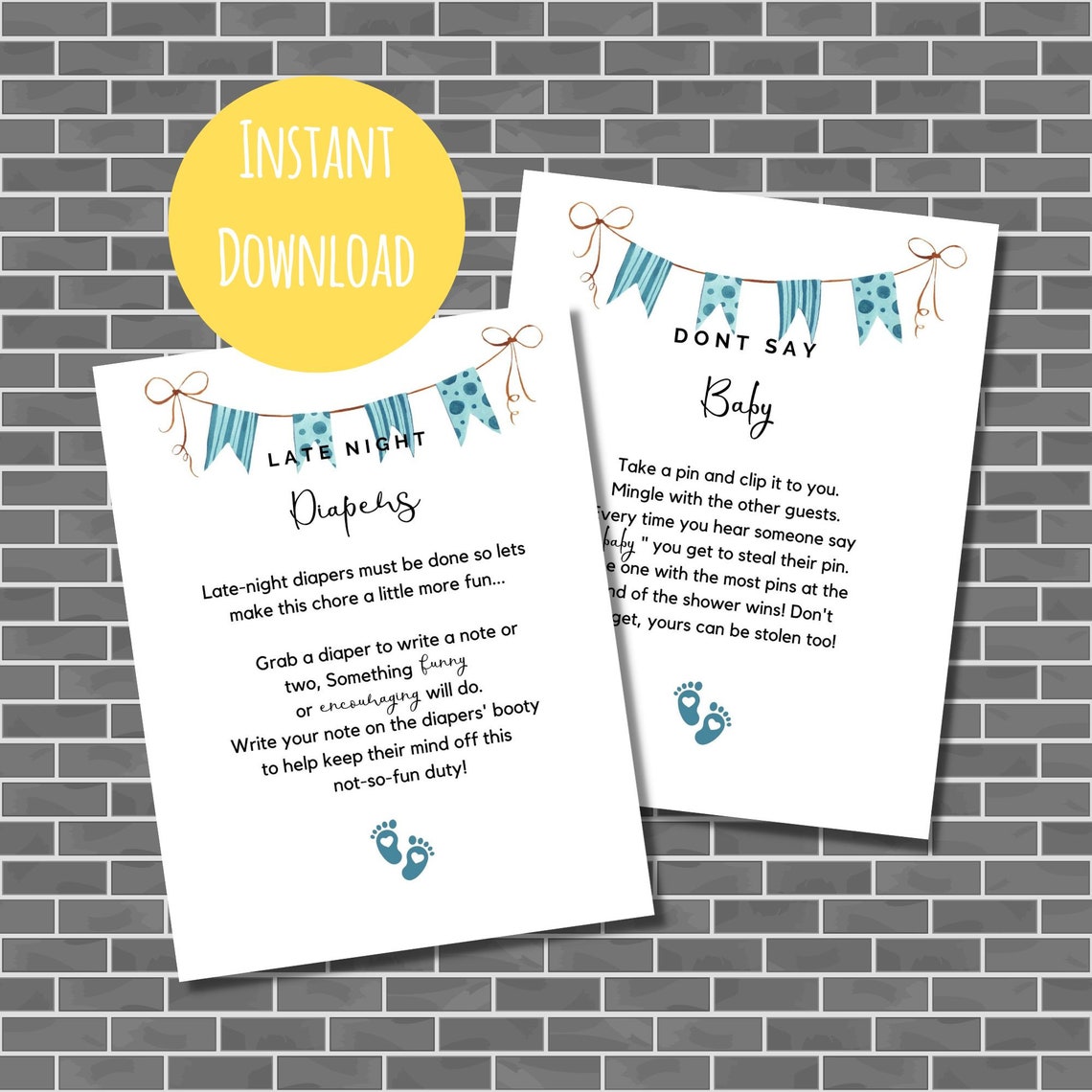 Printable Baby Shower Game Bundle Download and Print Baby Shower Games ...