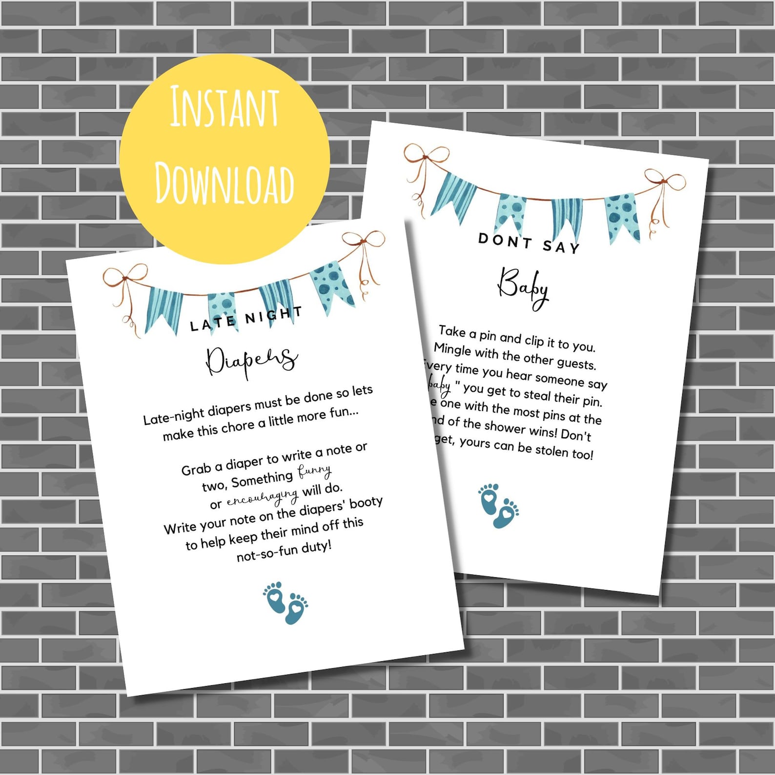 Printable Baby Shower Game Bundle Download and Print Baby Shower Games ...