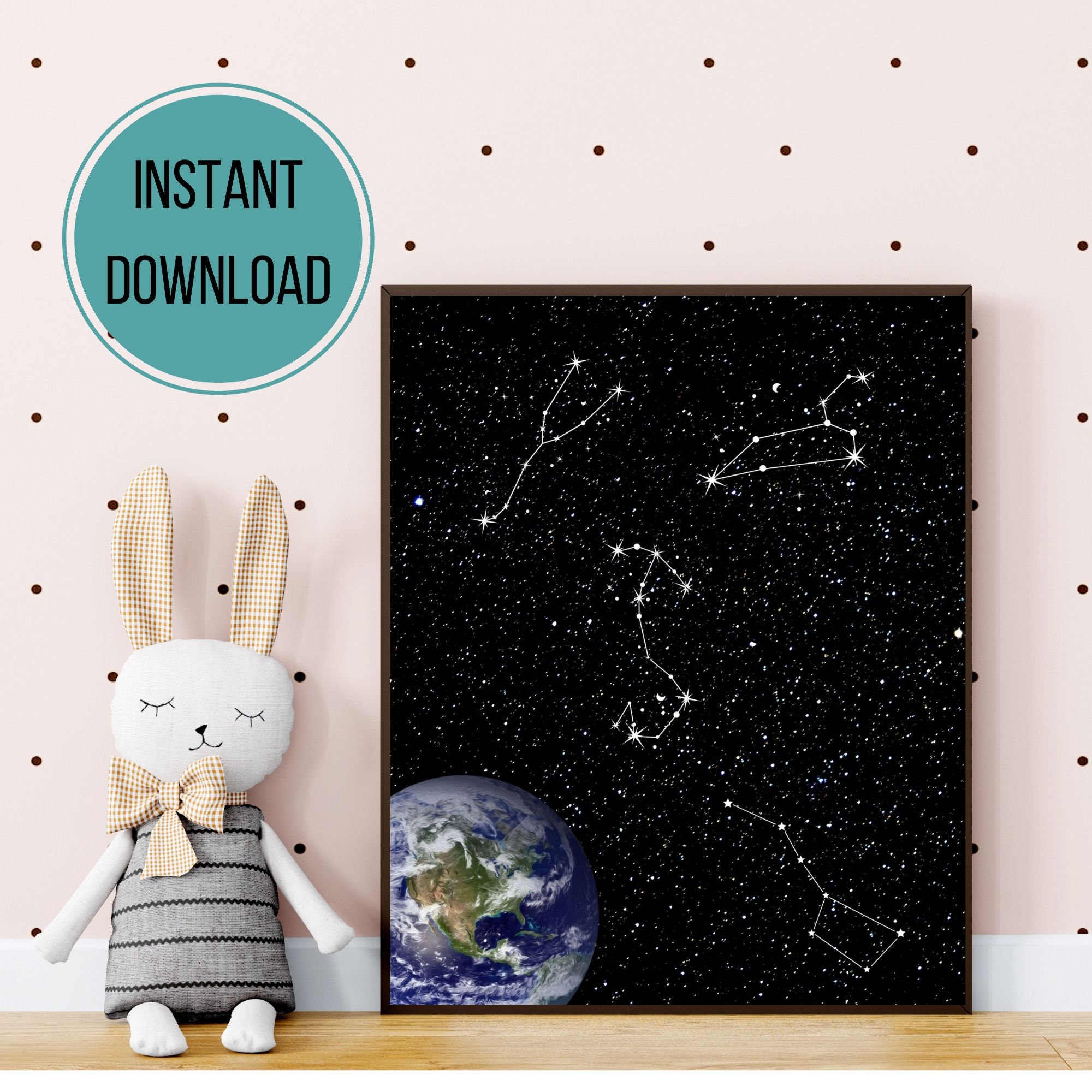 Cosmic Space Wall Art Set, Instant Digital Download, Set of 3 Printable ...