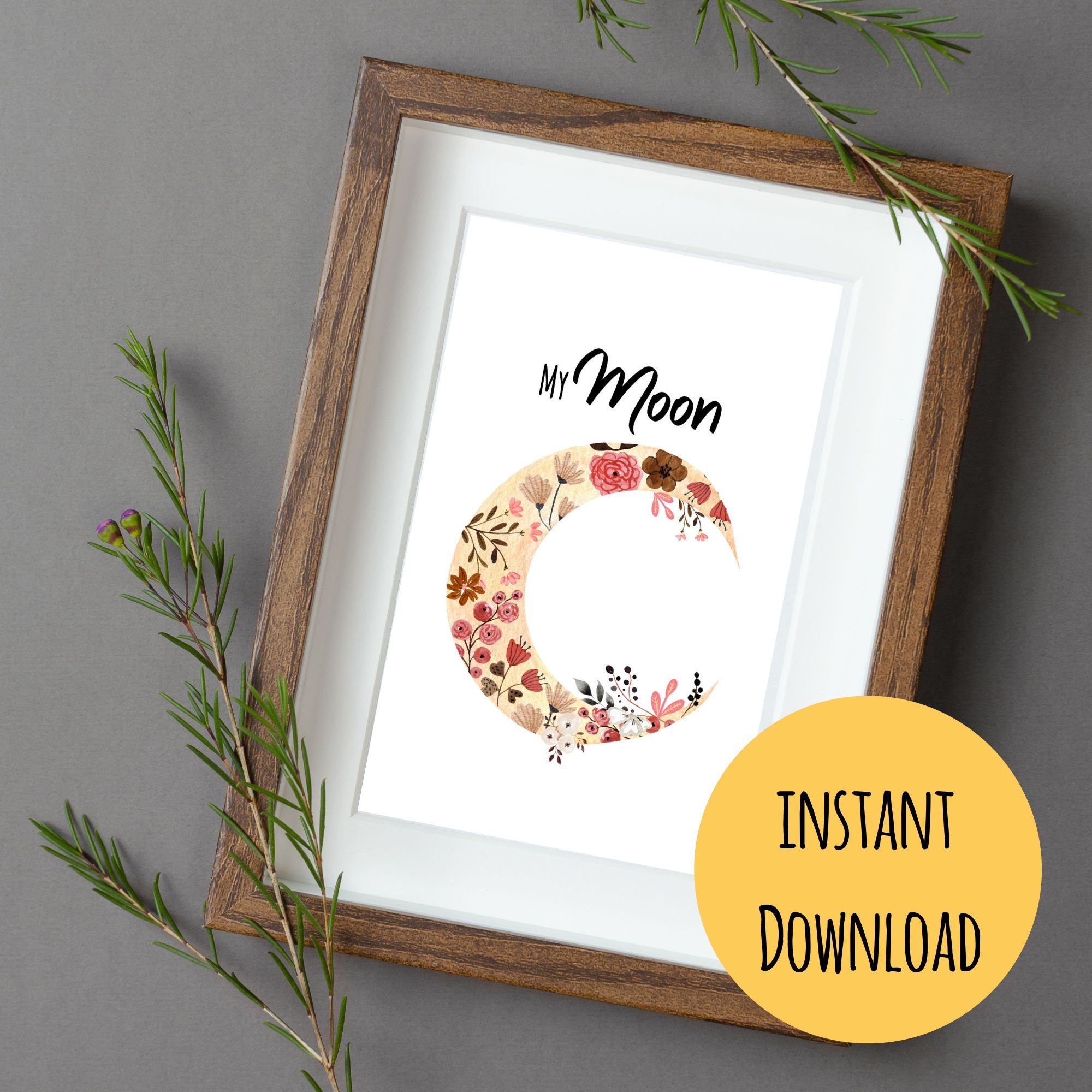 Sun Moon and Stars Printable Saying Decor Wall Art Set of 3 - Etsy