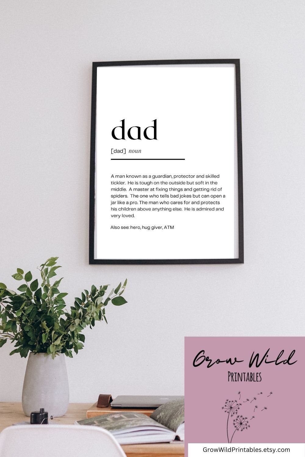 Dad Definition Poster Printable Gift for Father's Day Gift Idea for A ...