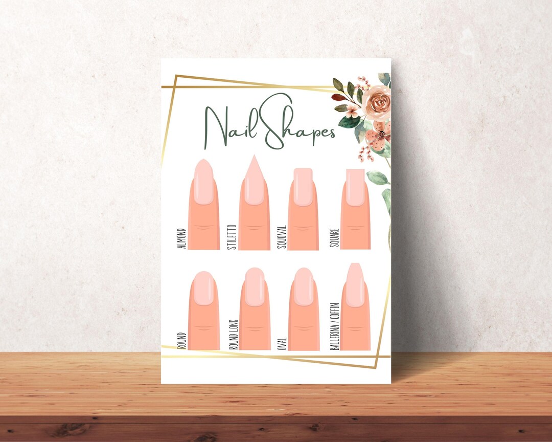 Printable Nail Shapes Guide: Digital Wall Art for Salons & Technicians ...