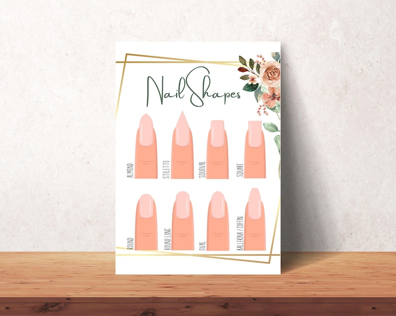 Printable Nail Shapes Guide: Digital Wall Art for Salons & Technicians ...