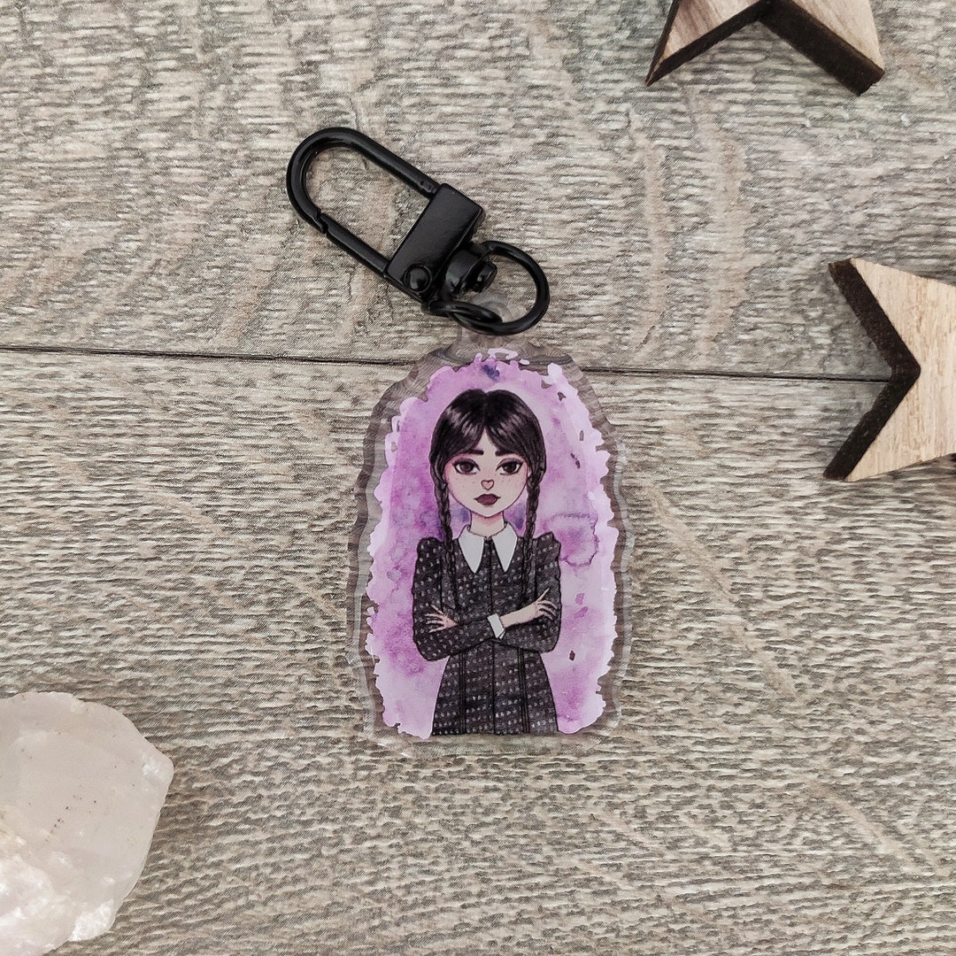 Acrylic Keychain With Epoxy | Wednesday Addams Keychain | Merliana ...