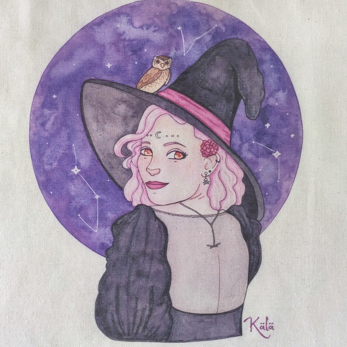 Tote Bag Con Bruja Y La Luna | Tote Bag La Vida Es Mágica | Regalo ...