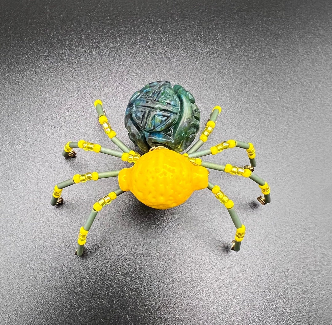 Beaded Spider - Lemon Head - Etsy