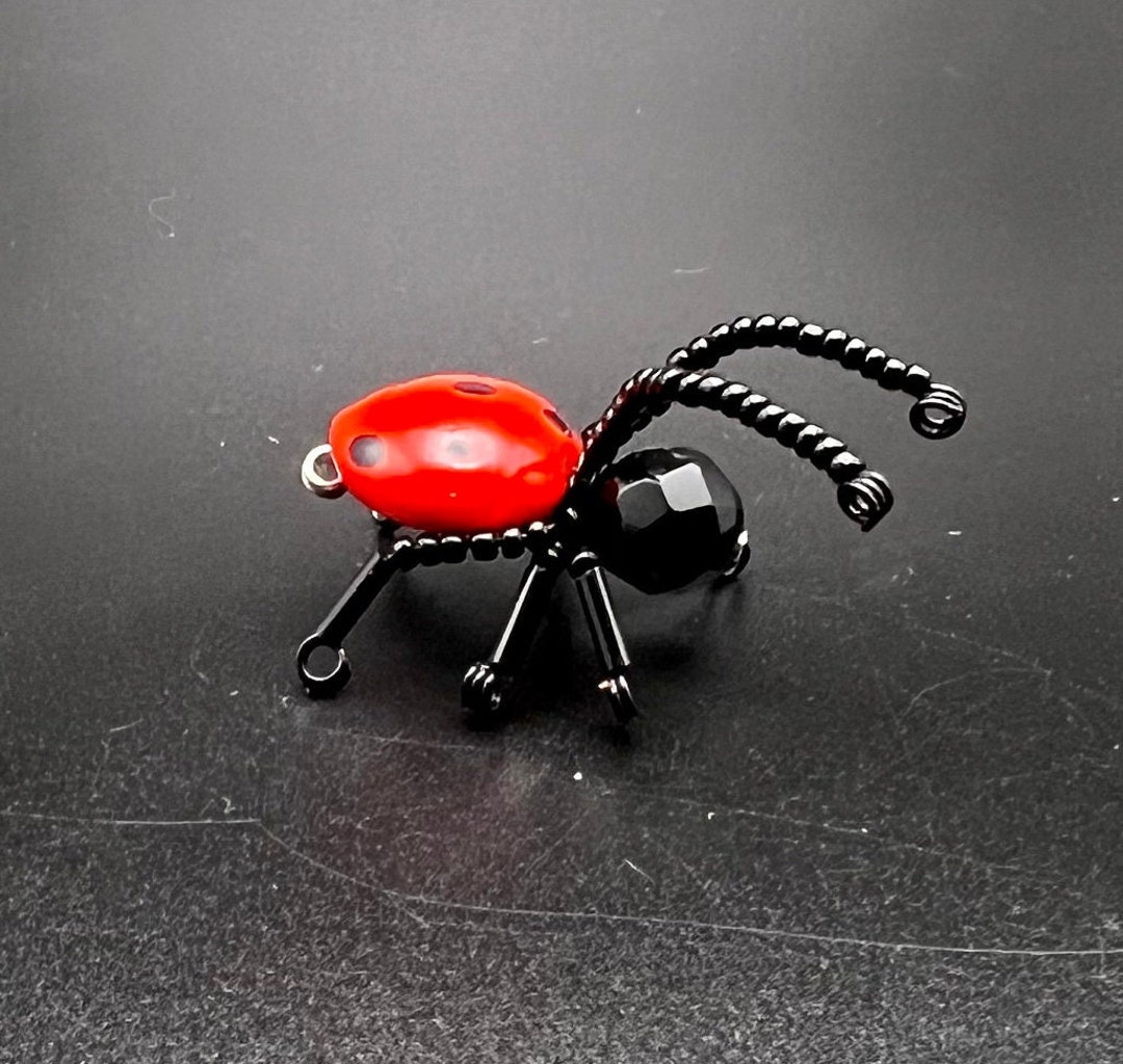 Beaded Ladybug: Lampwork Red Bead With Black Polka Dots - Etsy