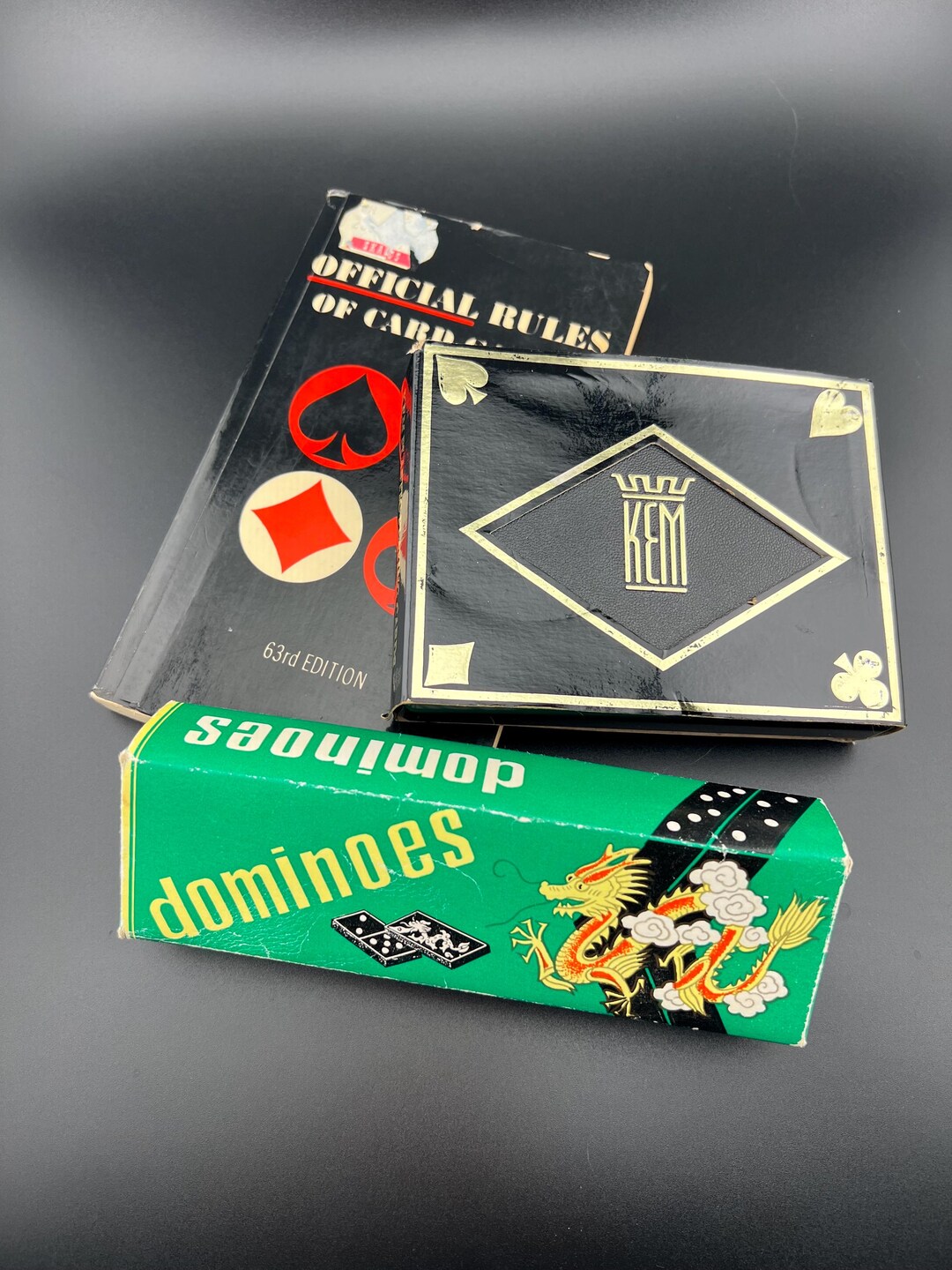 Vintage Game Night Set - Cards Dominoes - Etsy