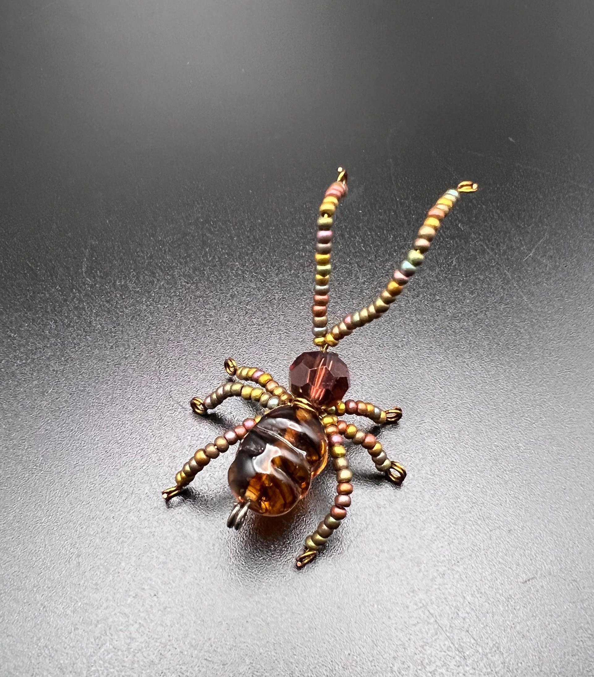Little Brown Beaded Bug With Big Antennae - Etsy