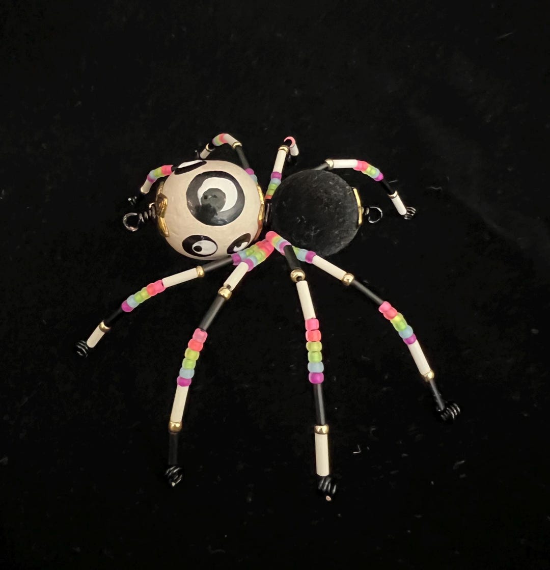 Black Velvet Polka Dot Spider - Etsy