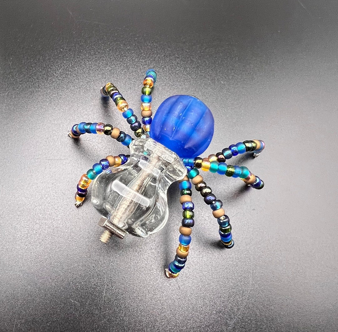 Beaded Spider Made From a Vintage Pull/knob - Etsy