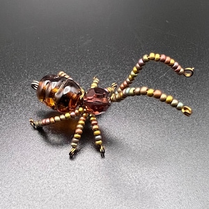Little Brown Beaded Bug With Big Antennae - Etsy