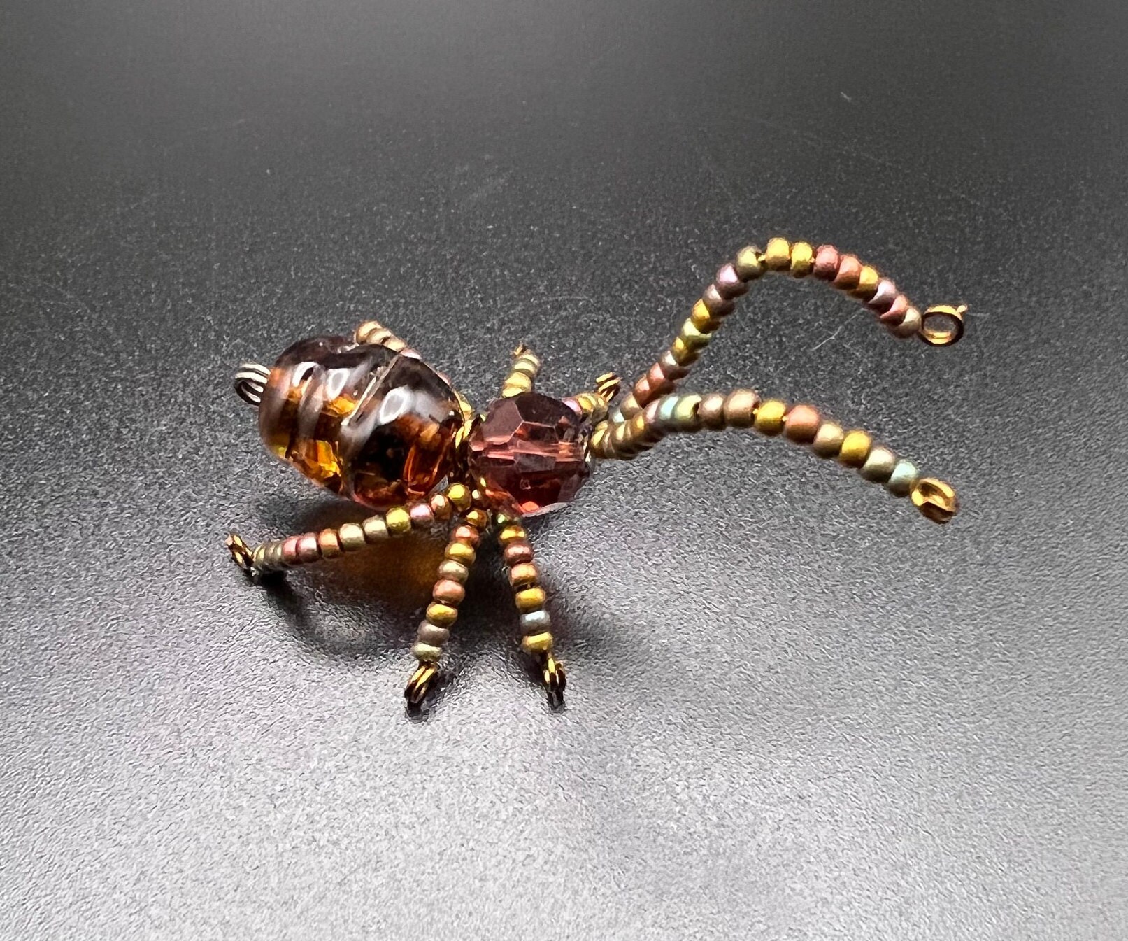 Little Brown Beaded Bug With Big Antennae - Etsy