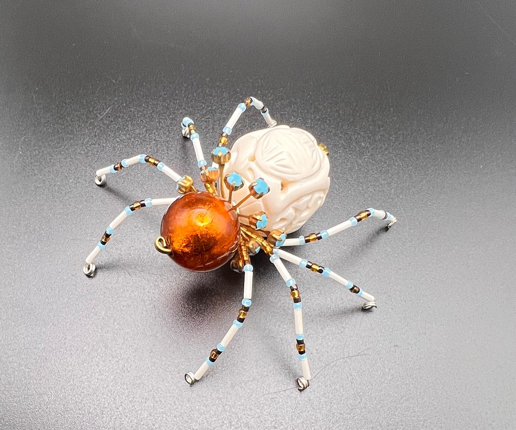 Carved Bone Bead Spider - Etsy