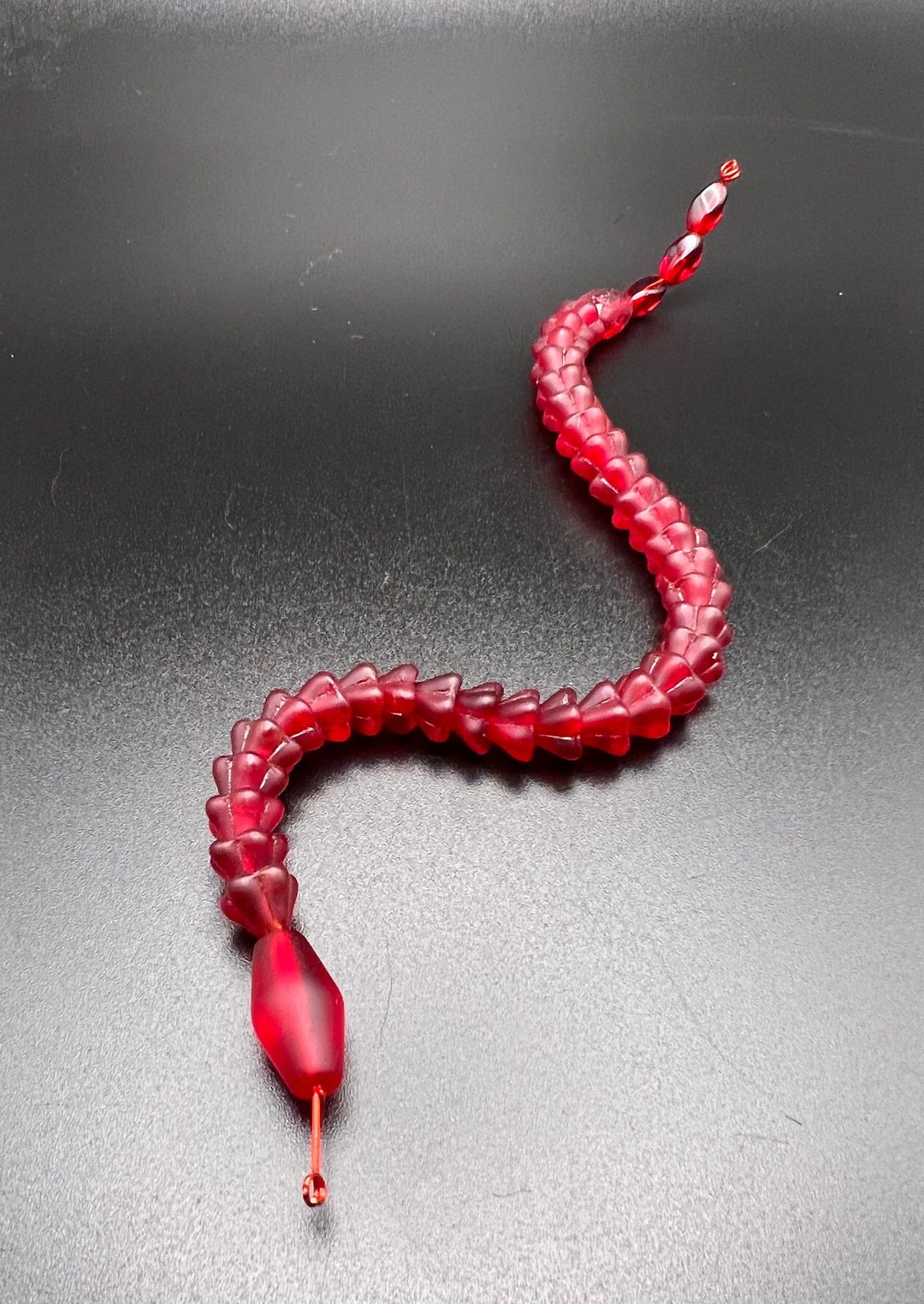 Beaded Snake - Red - Etsy