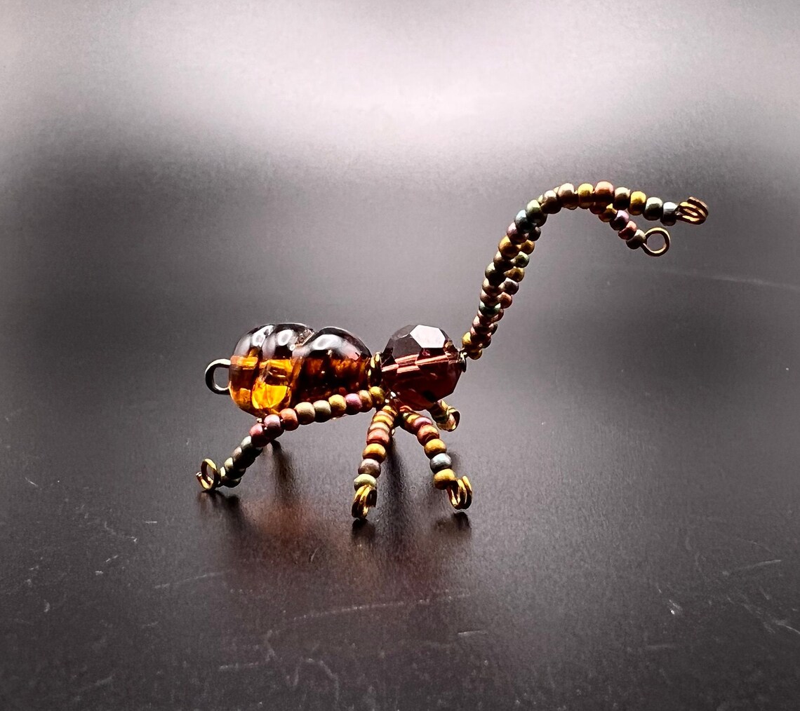 Little Brown Beaded Bug With Big Antennae - Etsy