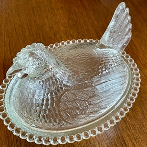 Nesting Hen Clear Glass - Etsy