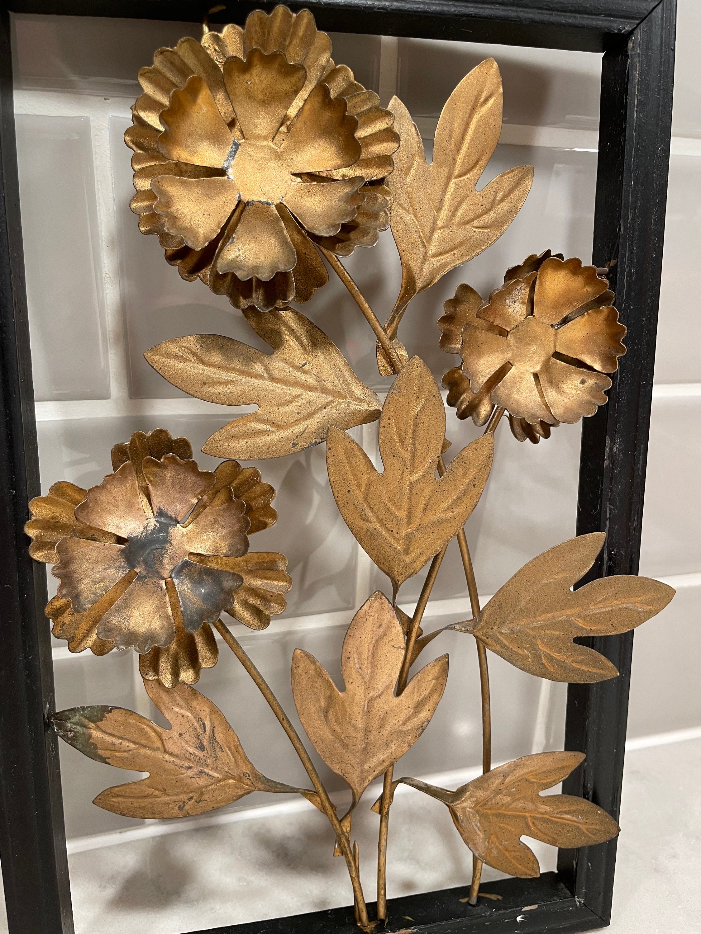 MCM 3D Framed Metal Flowers - Etsy
