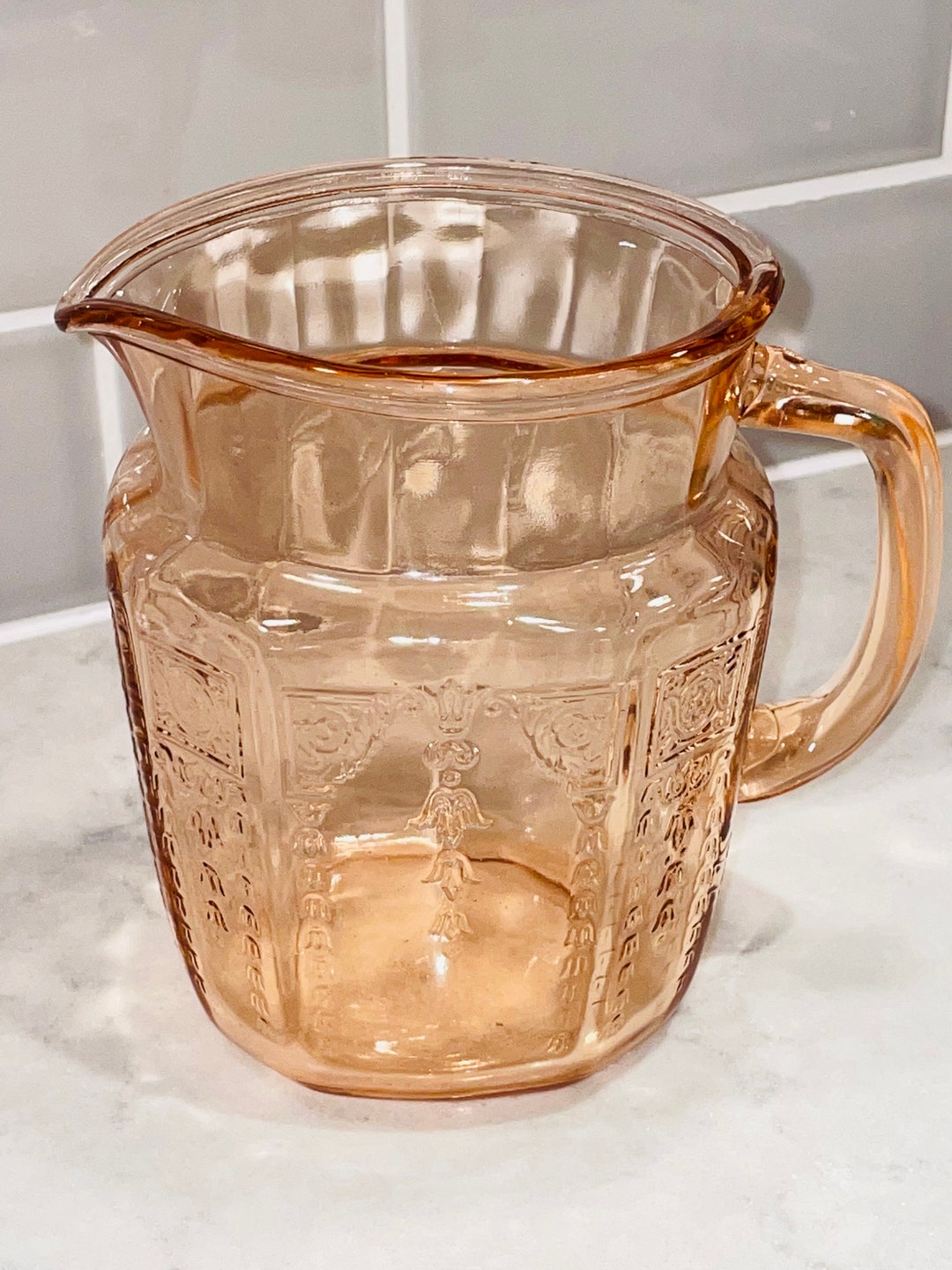 Anchor Hocking Vintage Pink Depression Glass Pitcher - Etsy