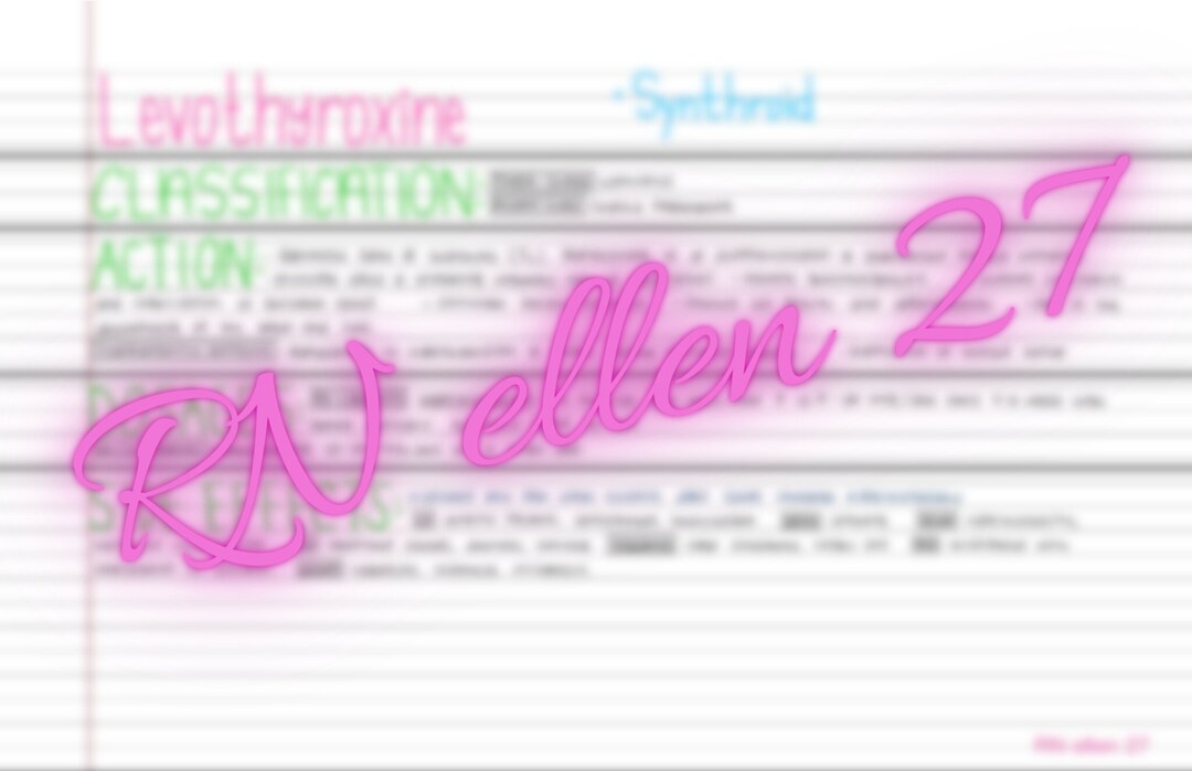 Levothyroxine - RN Drug Card - Etsy